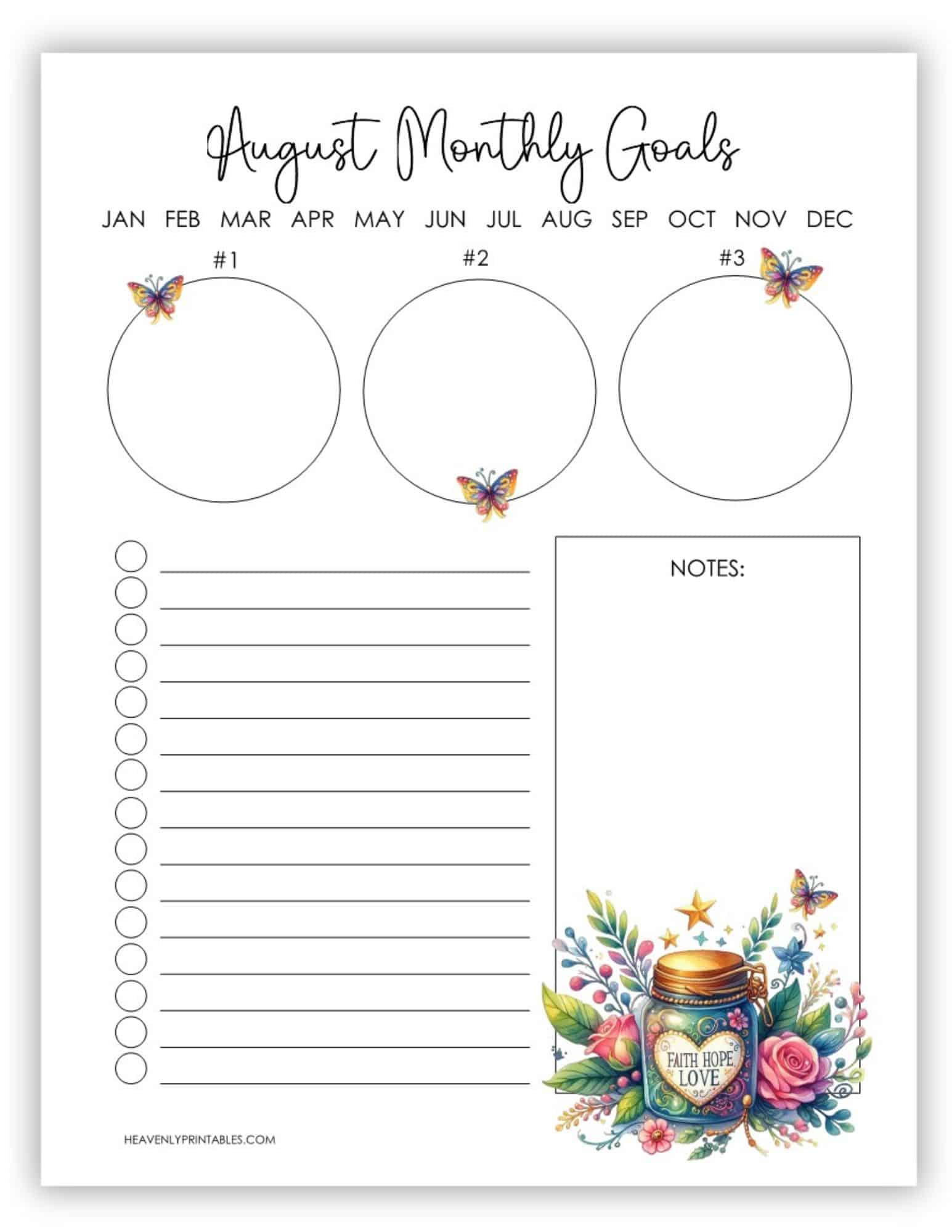 August Calendar Planner (Free PDF Printable) - Heavenly Printables