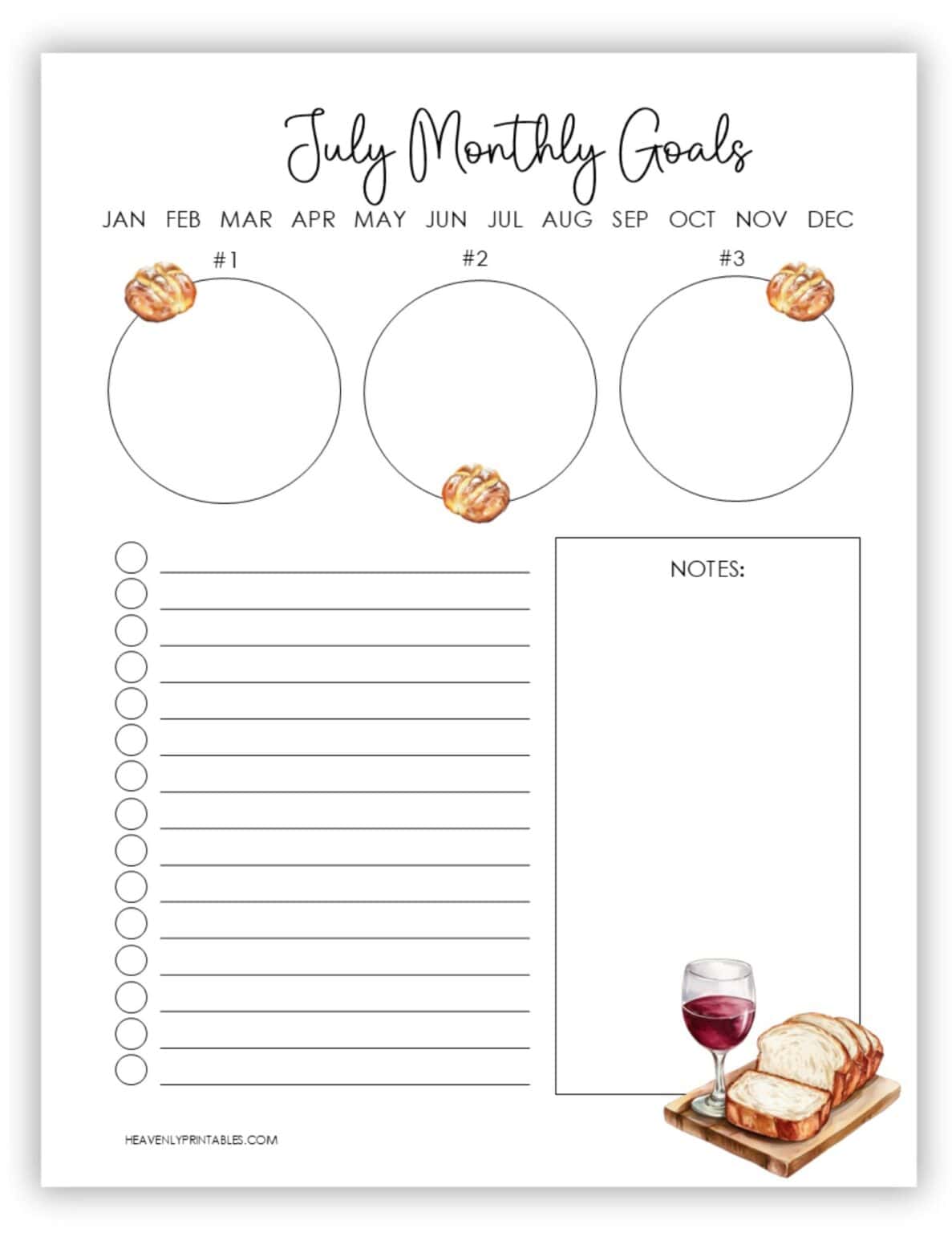 July Calendar Planner (Free PDF Printable) - Heavenly Printables