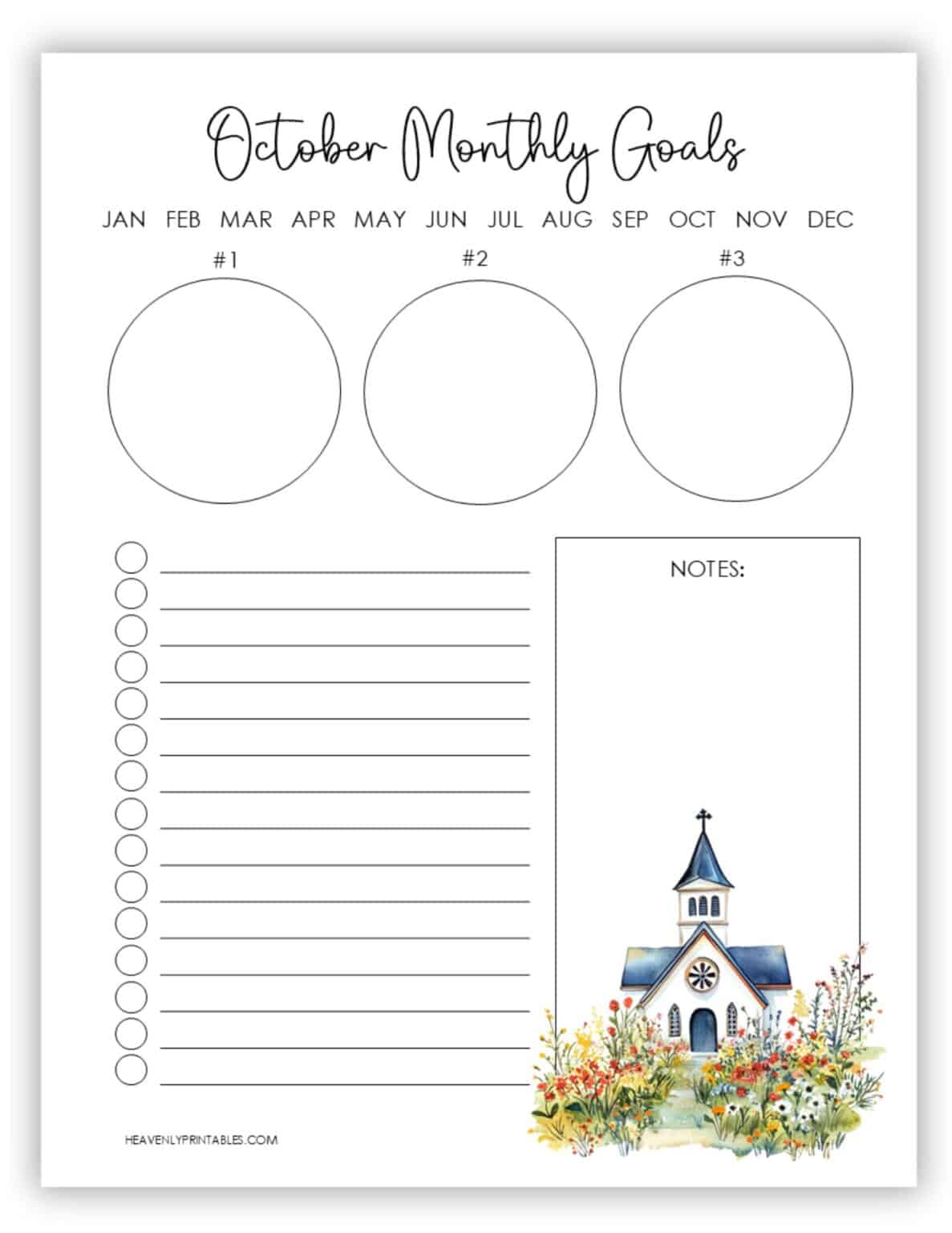 October Calendar Planner (Free PDF Printable) - Heavenly Printables