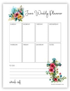 June Calendar Planner (Free PDF Printable) - Heavenly Printables
