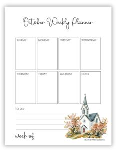 October Calendar Planner (Free PDF Printable) - Heavenly Printables