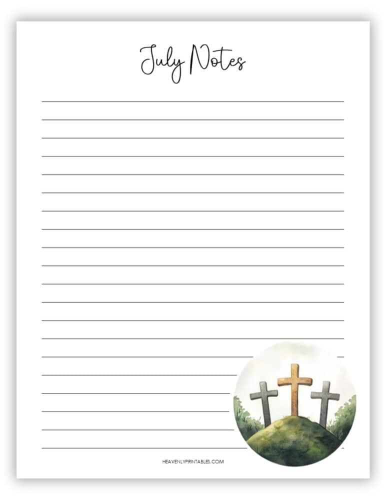 July Calendar Planner (Free PDF Printable) - Heavenly Printables
