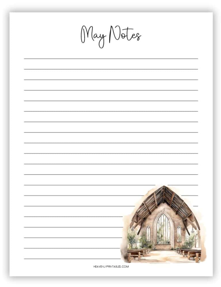 May Calender Planner (Free PDF Printable) - Heavenly Printables