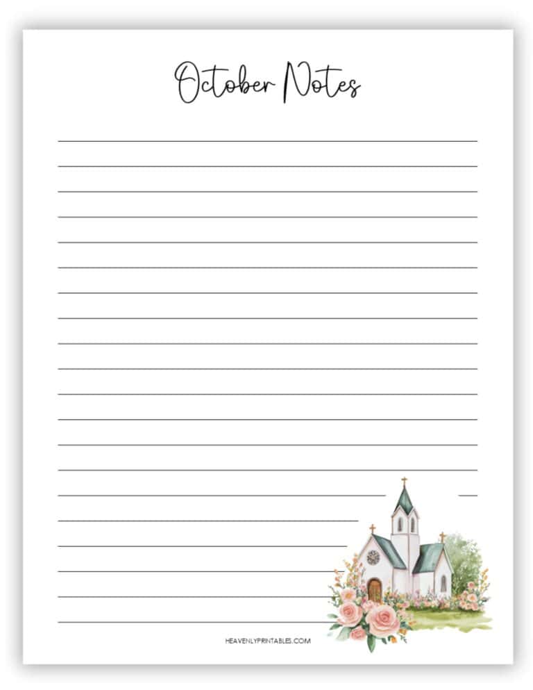 October Calendar Planner (Free PDF Printable) - Heavenly Printables