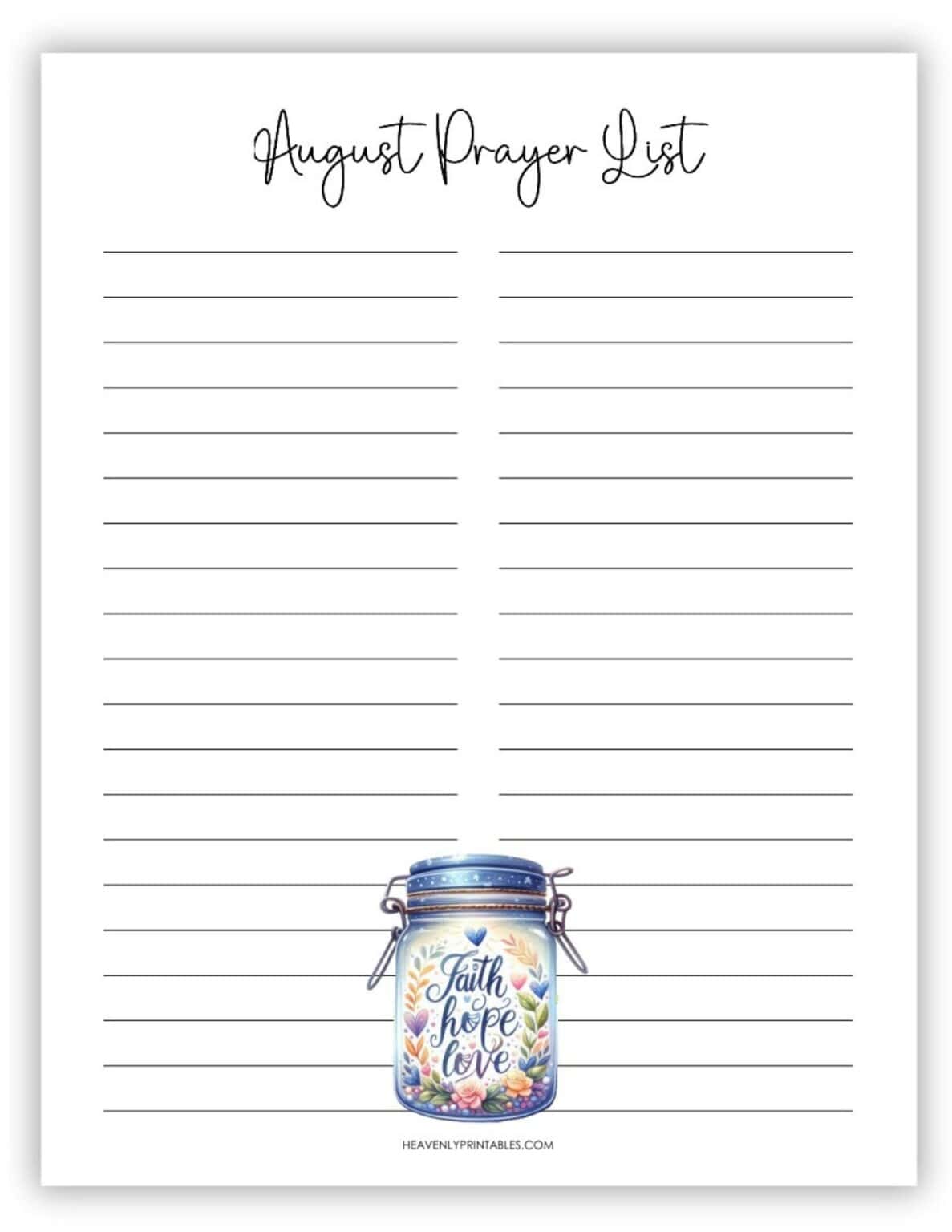 August Calendar Planner (Free PDF Printable) - Heavenly Printables