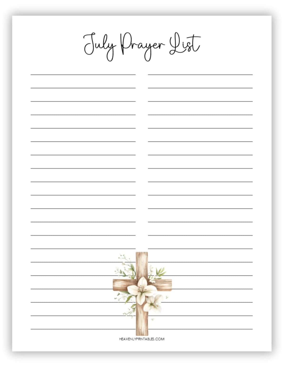 July Calendar Planner (Free PDF Printable) - Heavenly Printables