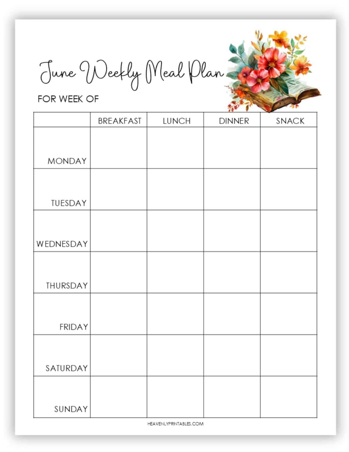 June Calendar Planner (Free PDF Printable) - Heavenly Printables