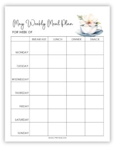 May Calender Planner (Free PDF Printable) - Heavenly Printables