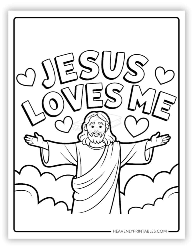 Jesus Loves Me Coloring Pages (Free PDF Printables) - Heavenly Printables