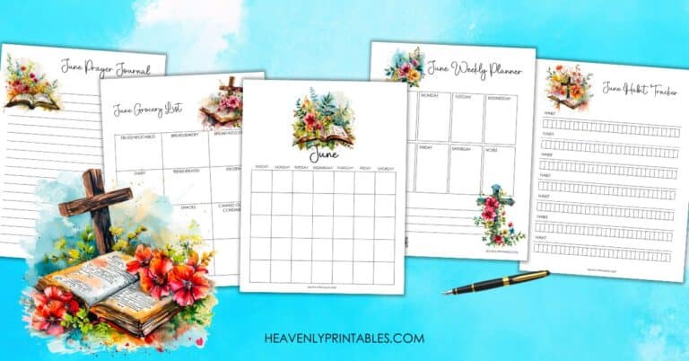 June Calendar Planner (Free PDF Printable) - Heavenly Printables