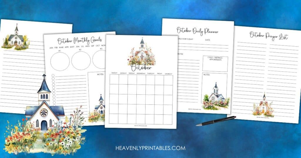 October Calendar Planner (Free PDF Printable) - Heavenly Printables