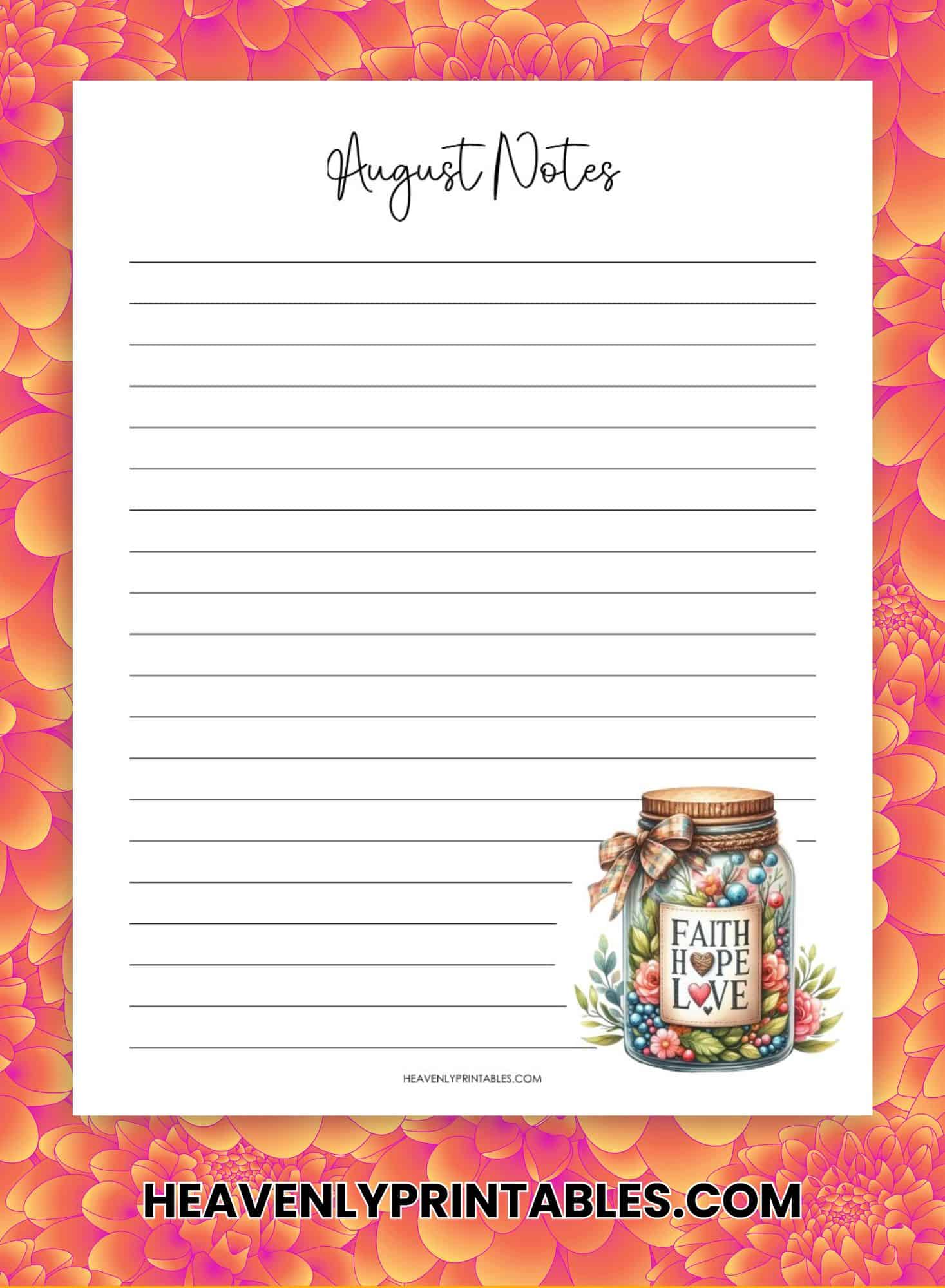 August Calendar Planner (Free PDF Printable) - Heavenly Printables