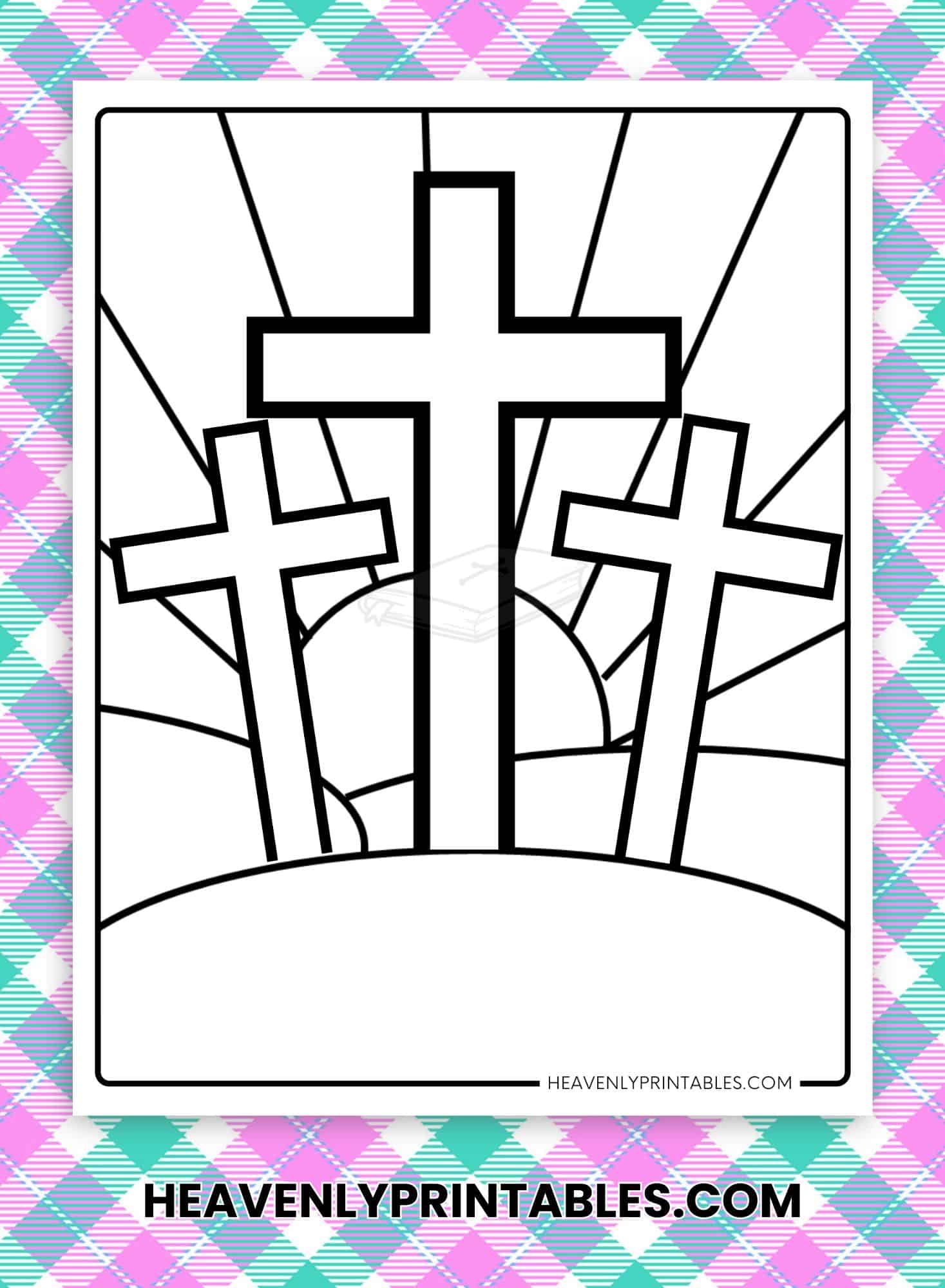 Cross Coloring Pages (Free PDF Printables) - Heavenly Printables