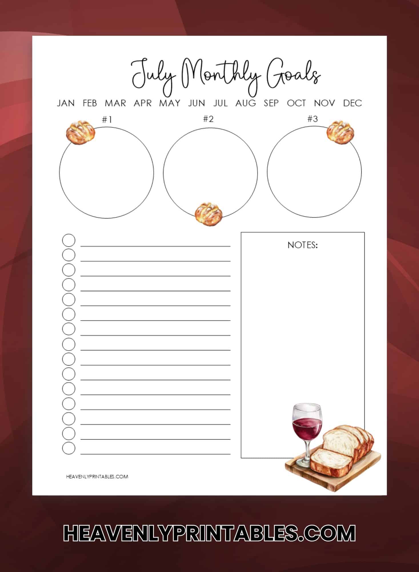 July Calendar Planner (Free PDF Printable) - Heavenly Printables