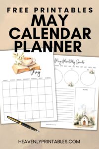 May Calender Planner (Free PDF Printable) - Heavenly Printables