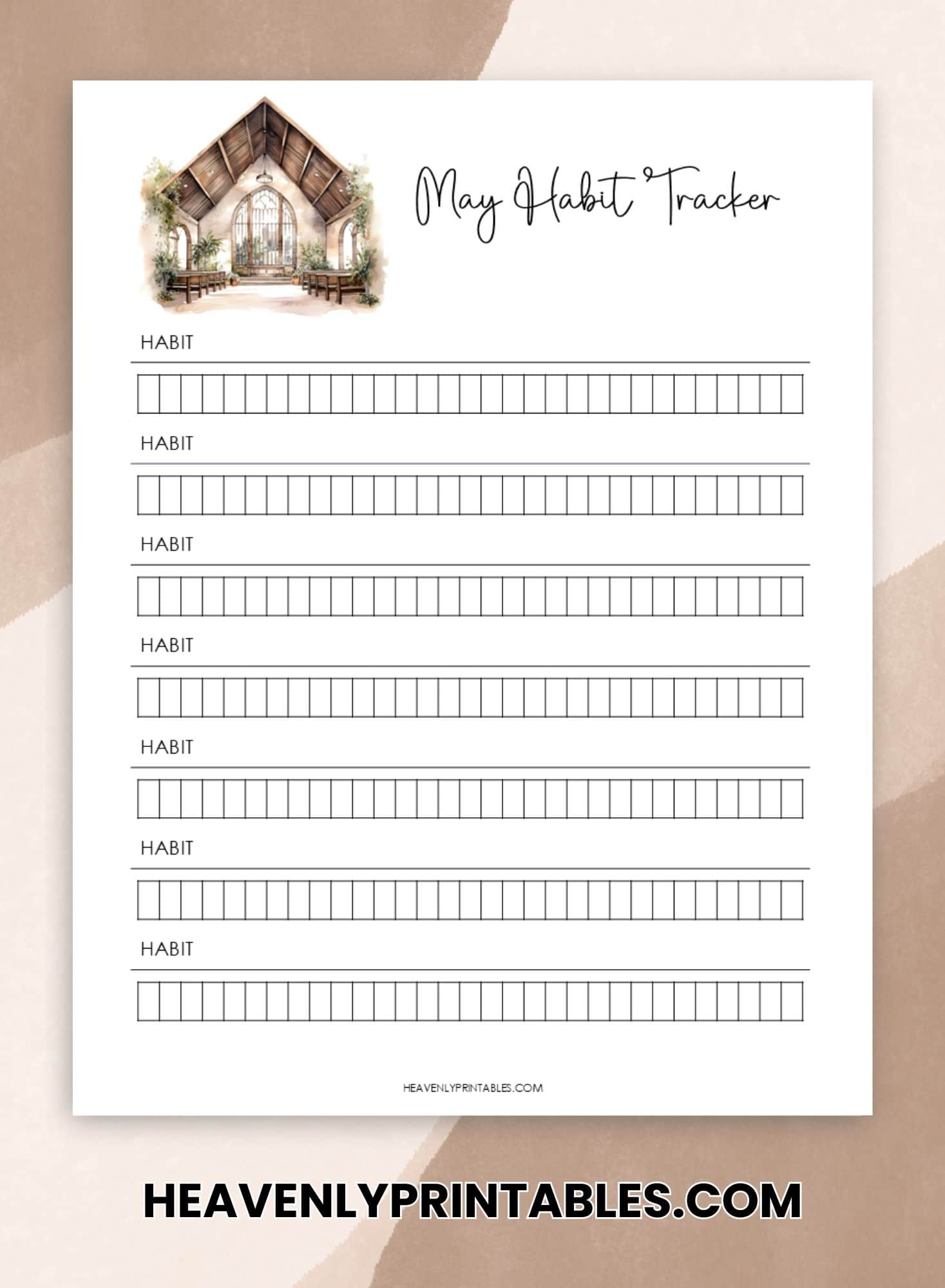 May Calender Planner (Free PDF Printable) - Heavenly Printables