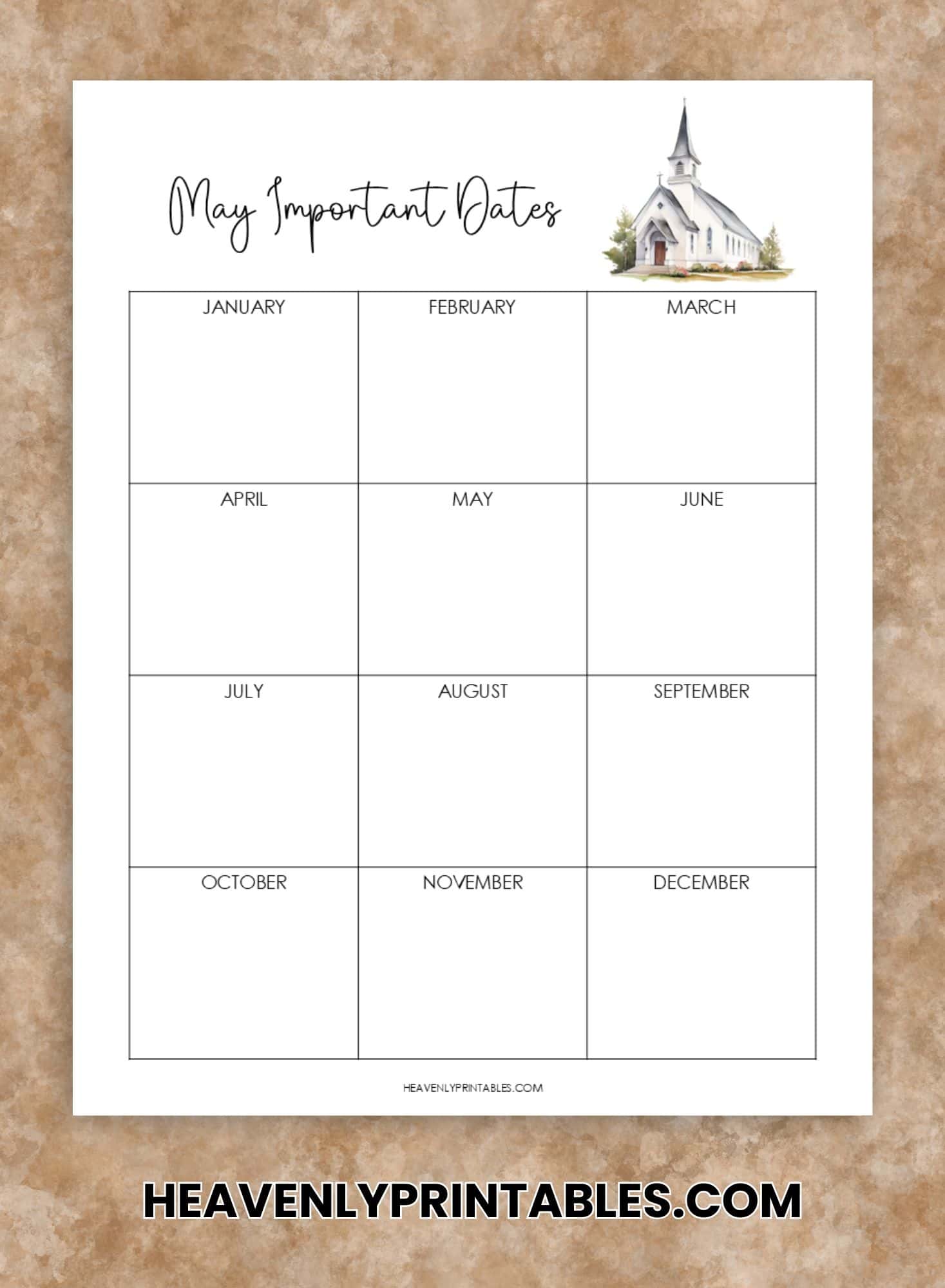 May Calender Planner (Free PDF Printable) - Heavenly Printables
