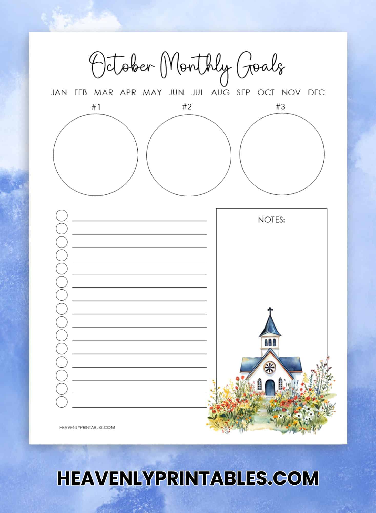 October Calendar Planner (Free PDF Printable) - Heavenly Printables