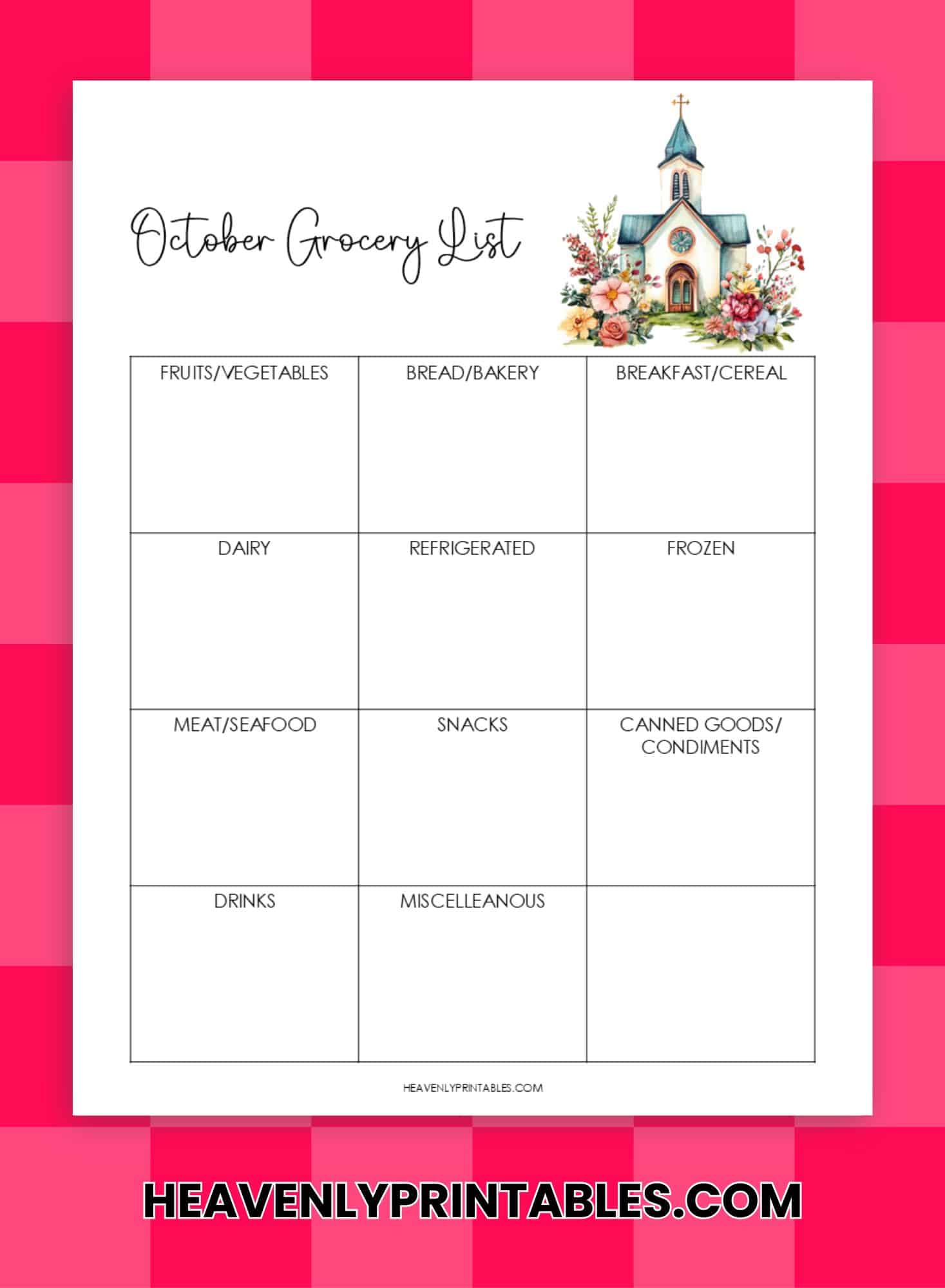 October Calendar Planner (Free PDF Printable) - Heavenly Printables