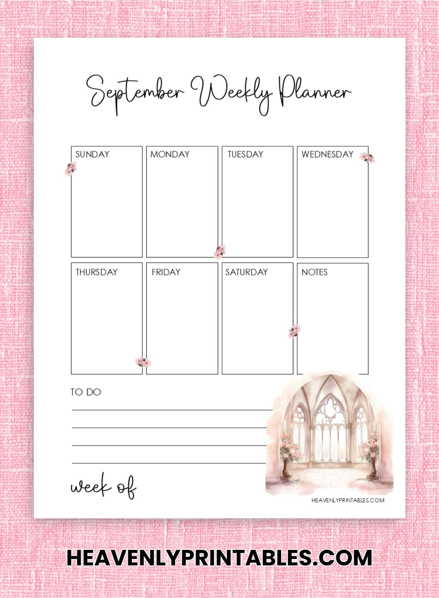 September Calendar Planner (Free PDF Printable) - Heavenly Printables