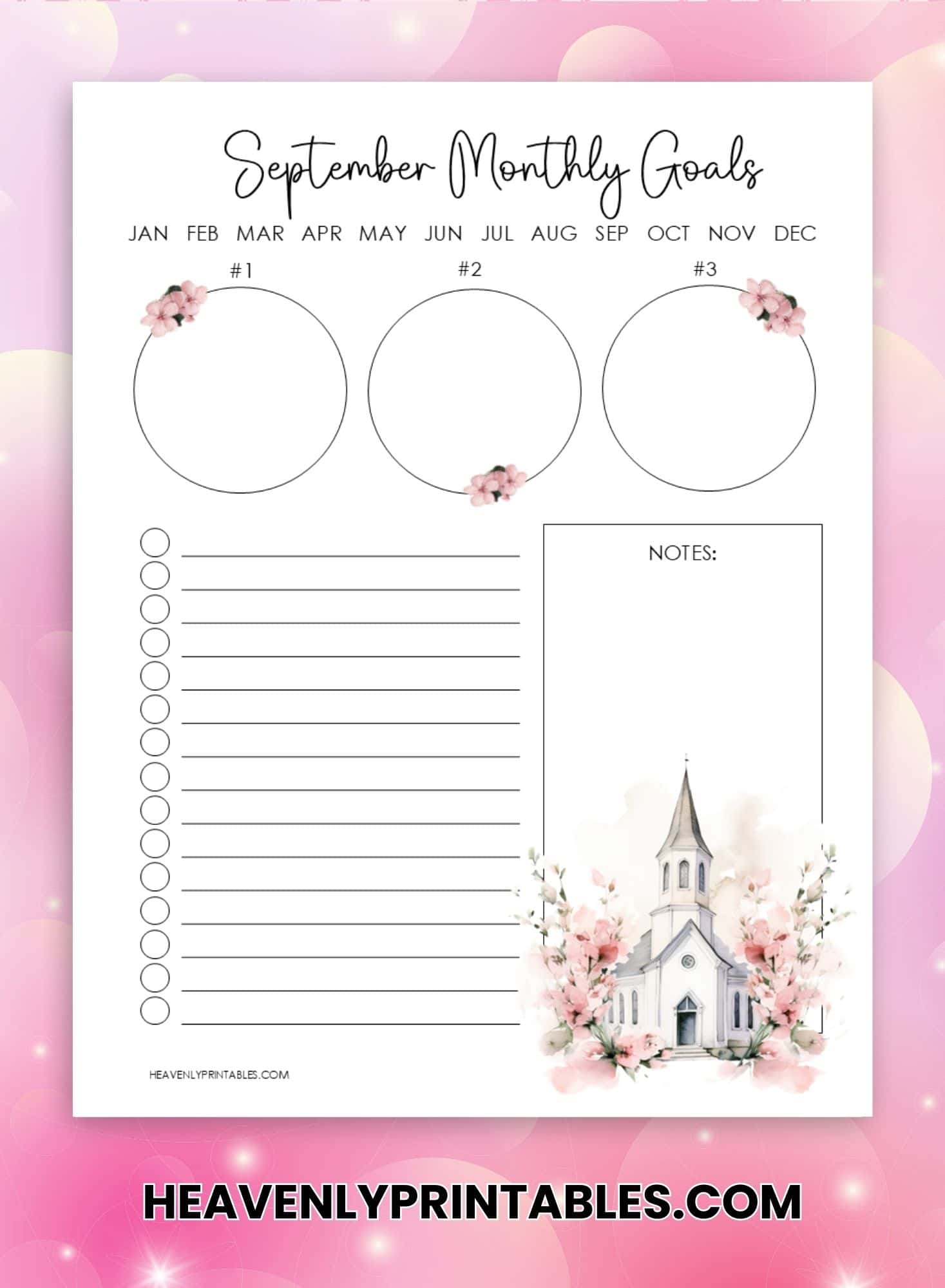 September Calendar Planner (Free PDF Printable) - Heavenly Printables