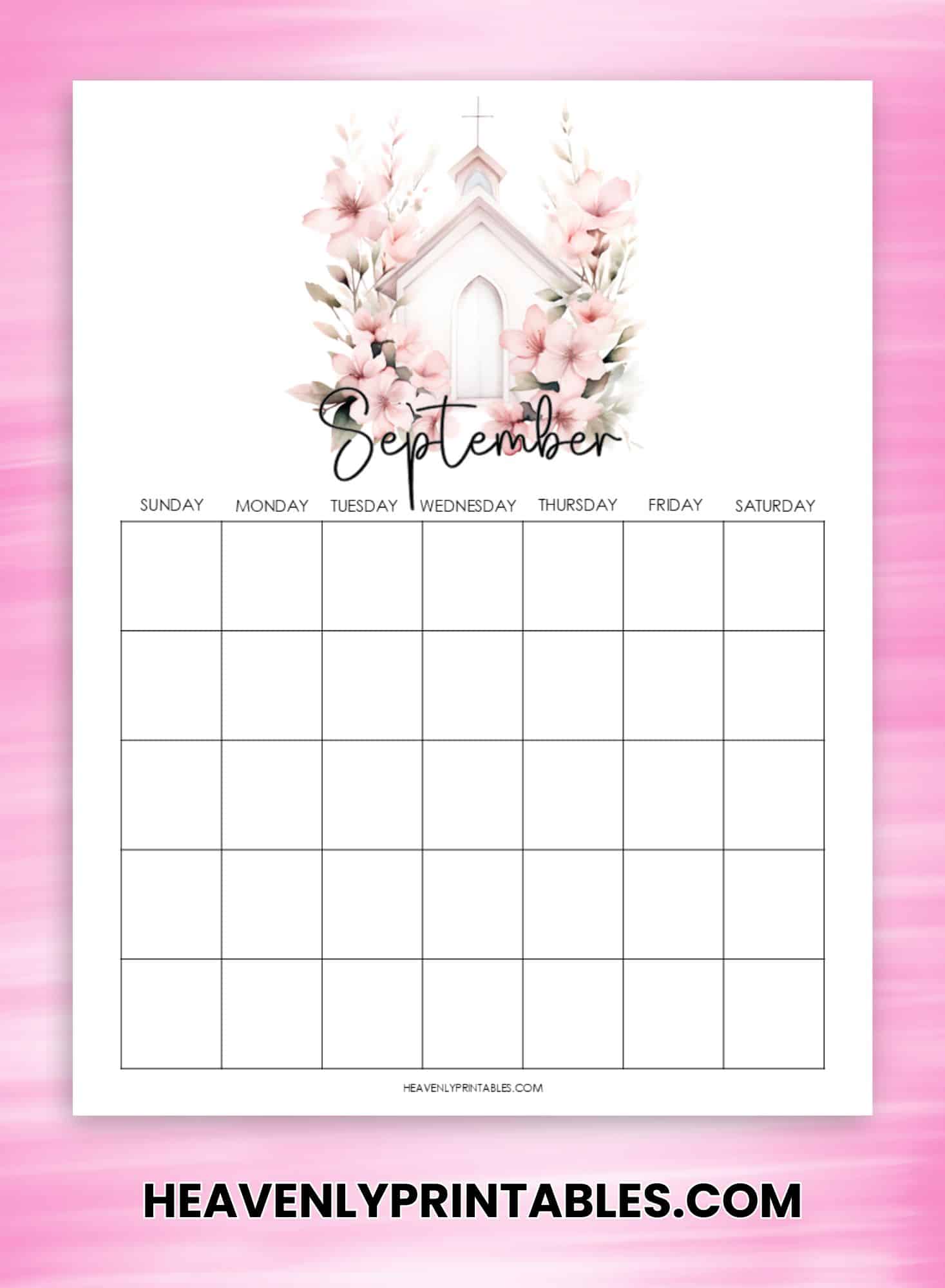 September Calendar Planner (Free PDF Printable) - Heavenly Printables
