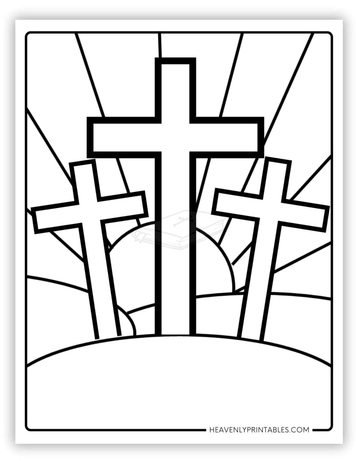 Cross Coloring Pages (Free PDF Printables) - Heavenly Printables