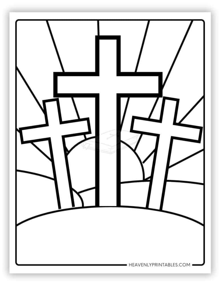 Cross Coloring Pages (Free PDF Printables) - Heavenly Printables