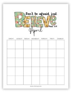 April Calendar Planner (Free PDF Printables) - Heavenly Printables