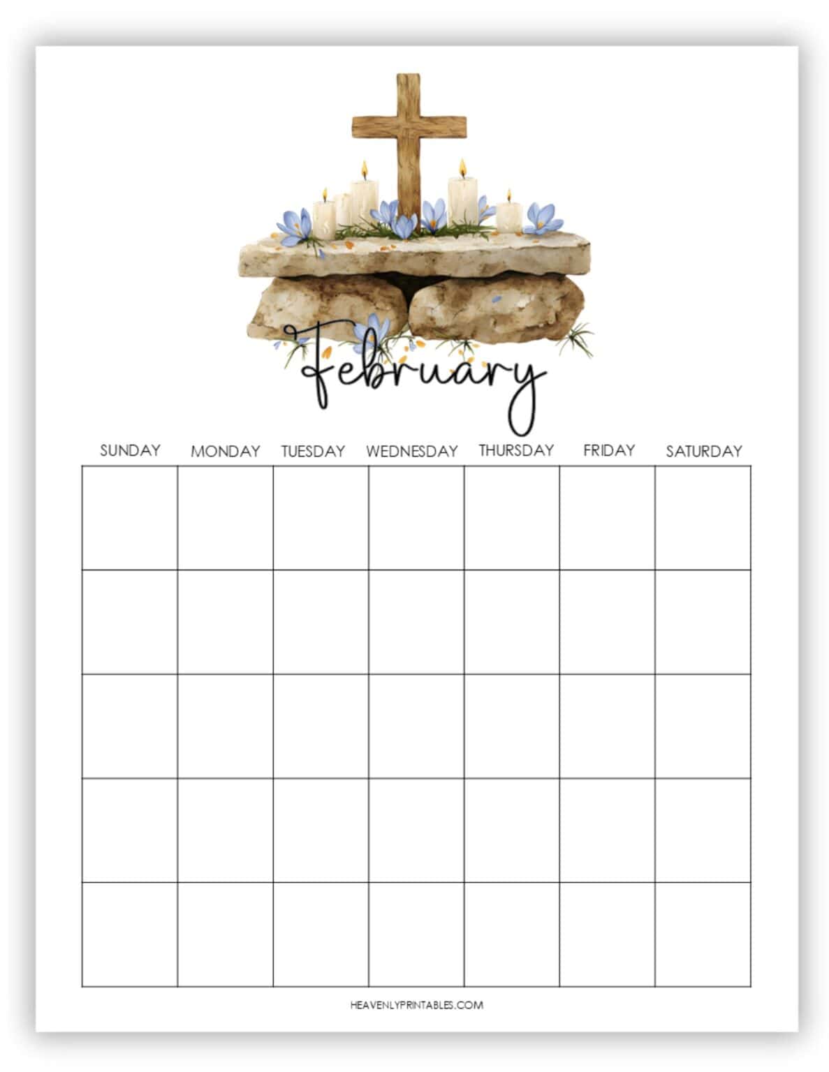 February Calendar Planner (Free PDF Printable) - Heavenly Printables