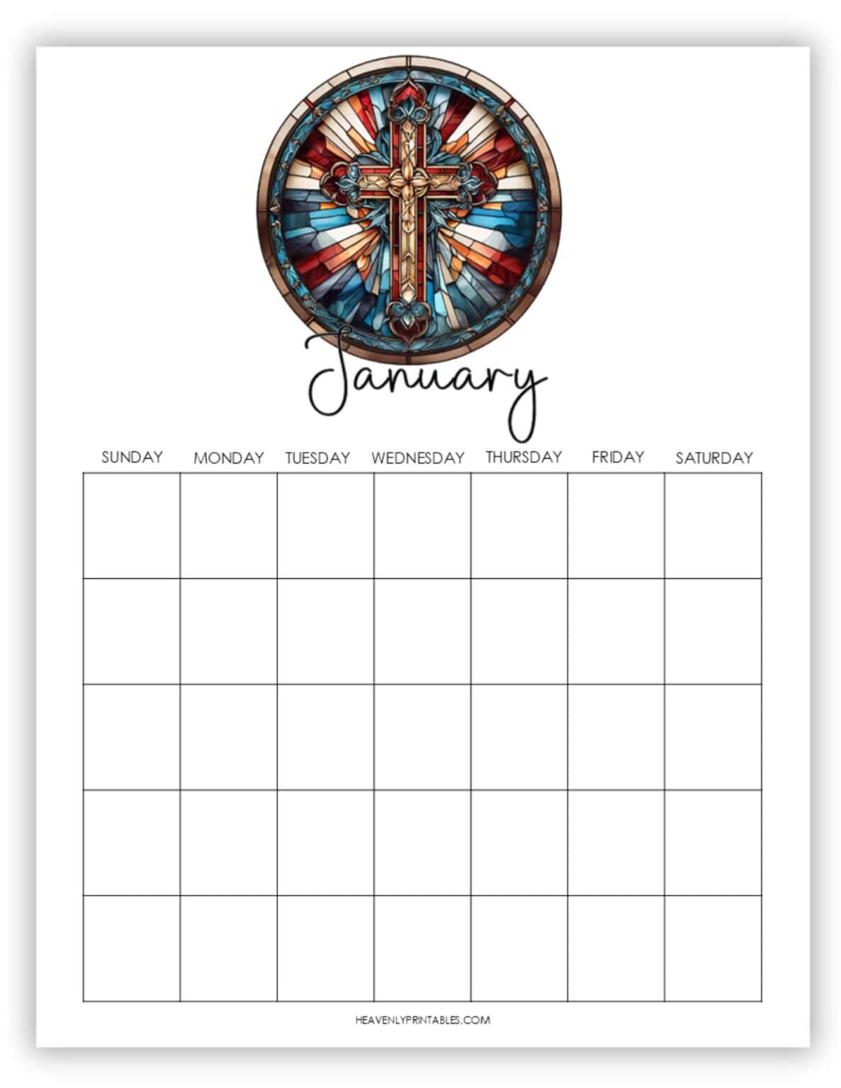 January Calendar Planner (Free PDF Printable) - Heavenly Printables