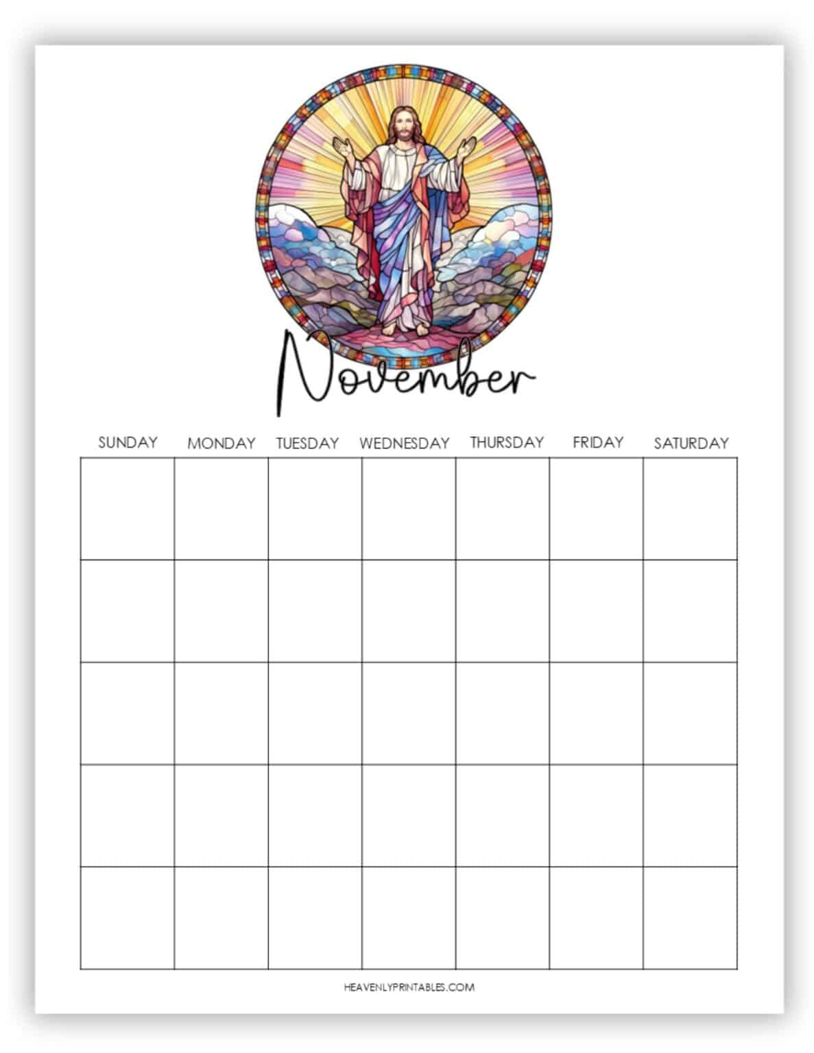 November Calendar Planner (Free PDF Printable) - Heavenly Printables