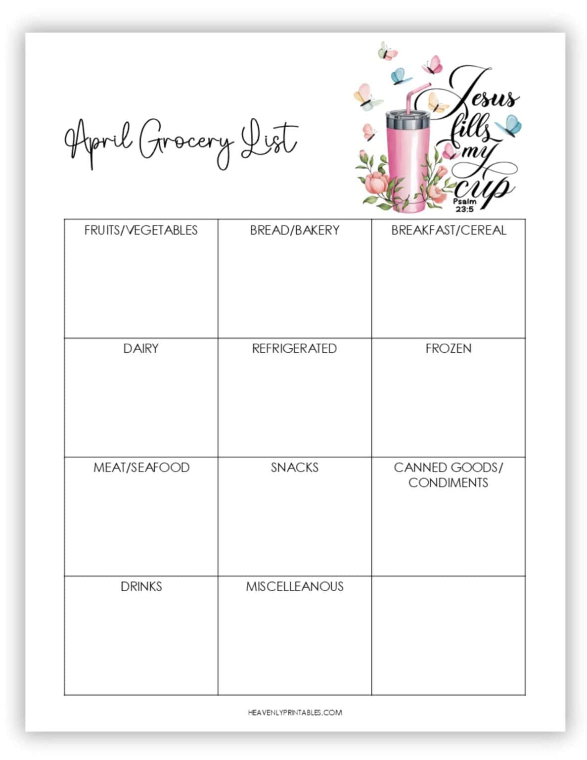 April Calendar Planner (Free PDF Printables) - Heavenly Printables