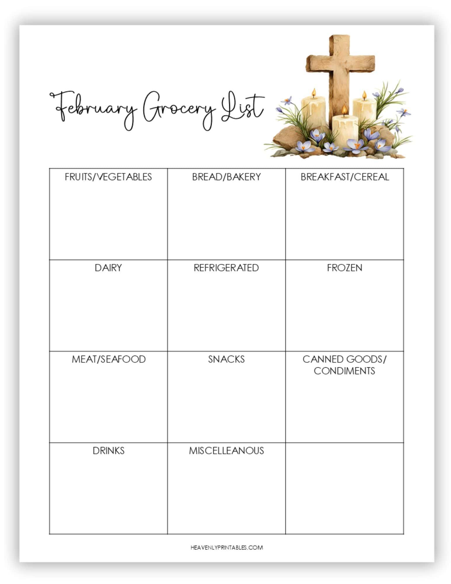 February Calendar Planner (Free PDF Printable) - Heavenly Printables