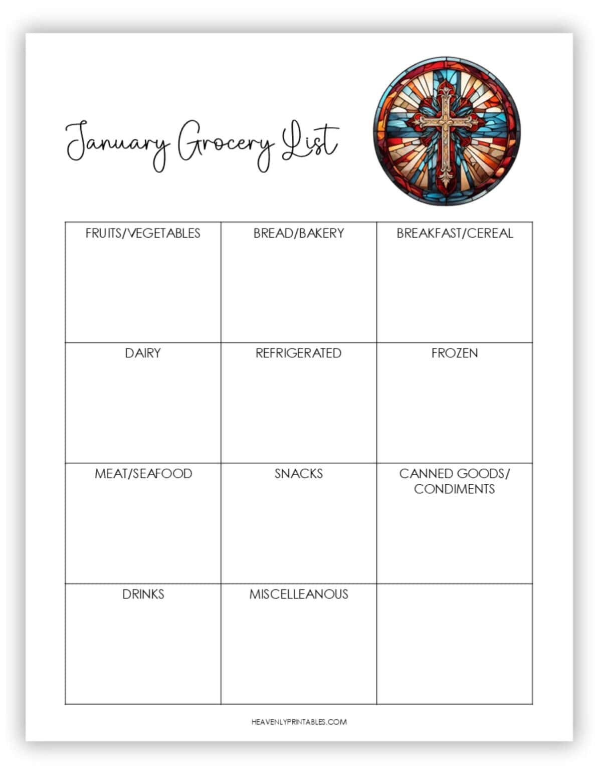 January Calendar Planner (Free PDF Printable) - Heavenly Printables