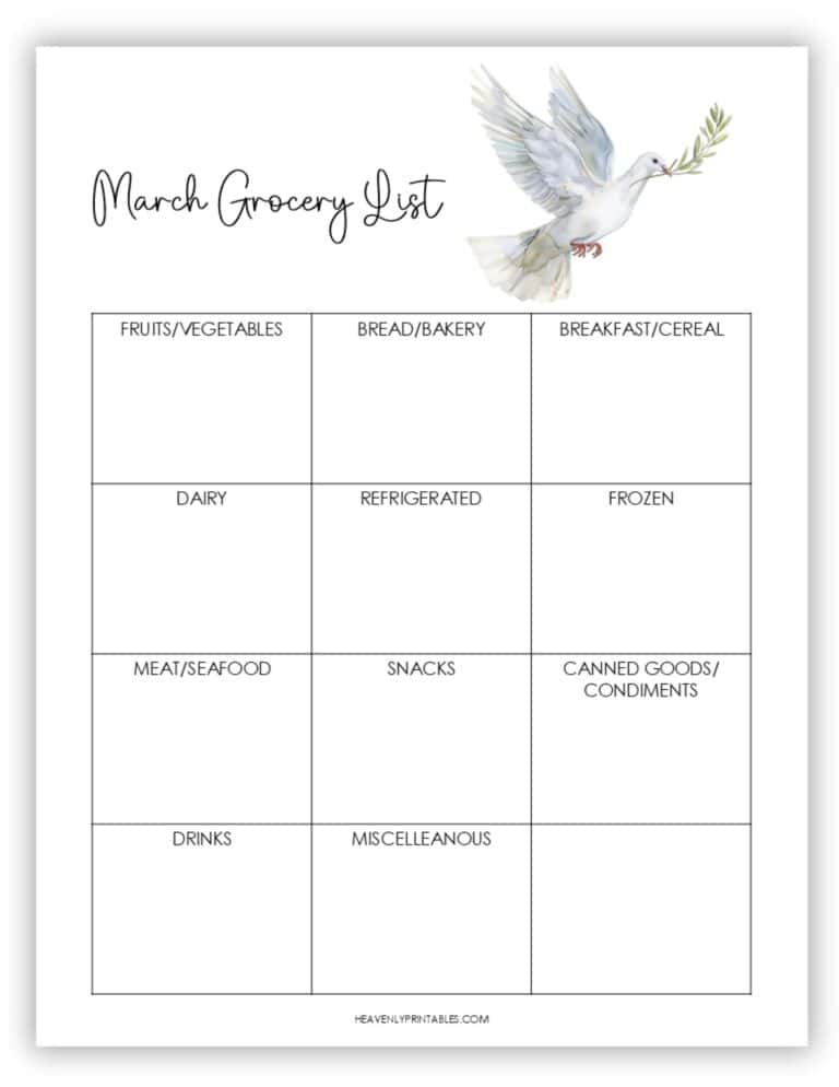 March Calendar Planner (Free PDF Printable) - Heavenly Printables