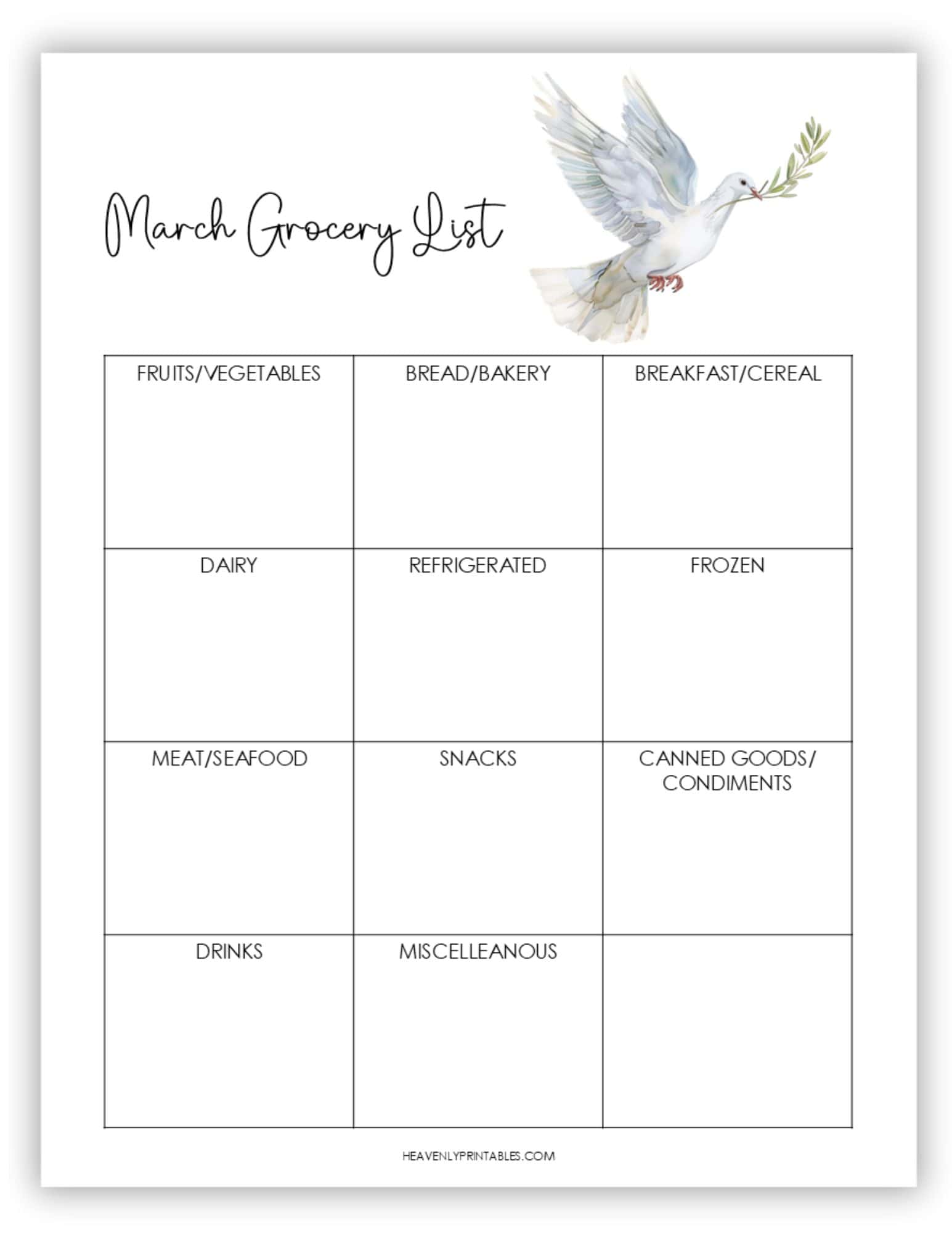 March Calendar Planner (Free PDF Printable) - Heavenly Printables