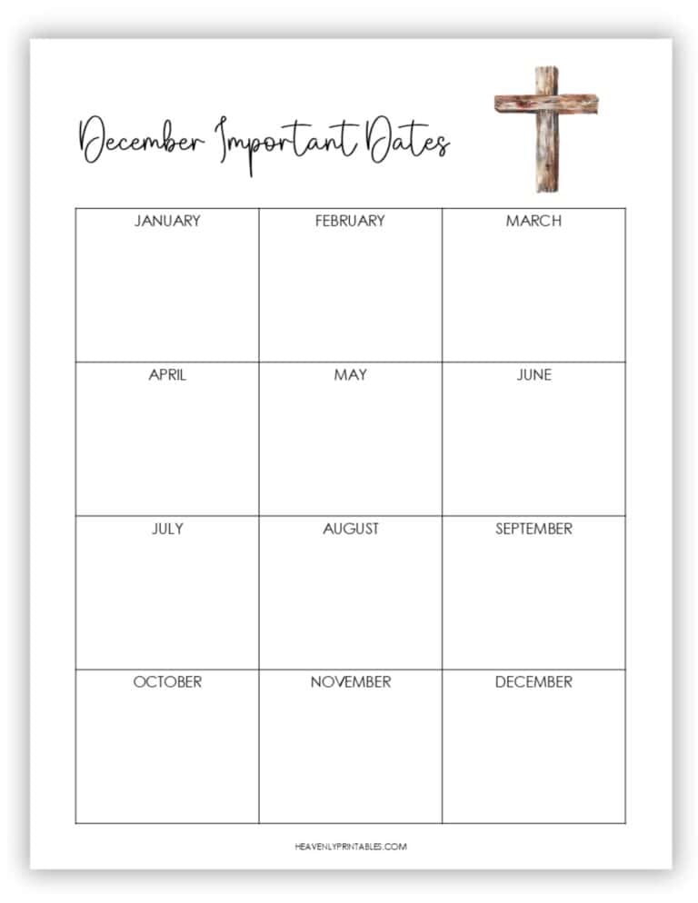 December Calendar Planner (Free PDF Printable) - Heavenly Printables