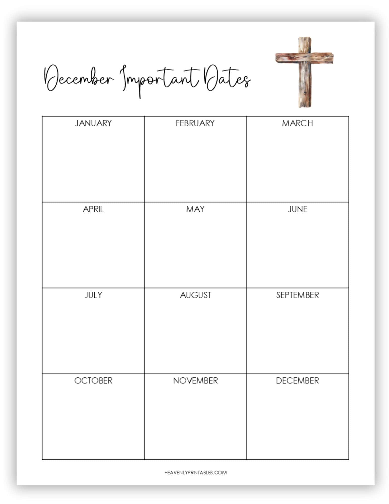 December Calendar Planner (Free PDF Printable) - Heavenly Printables