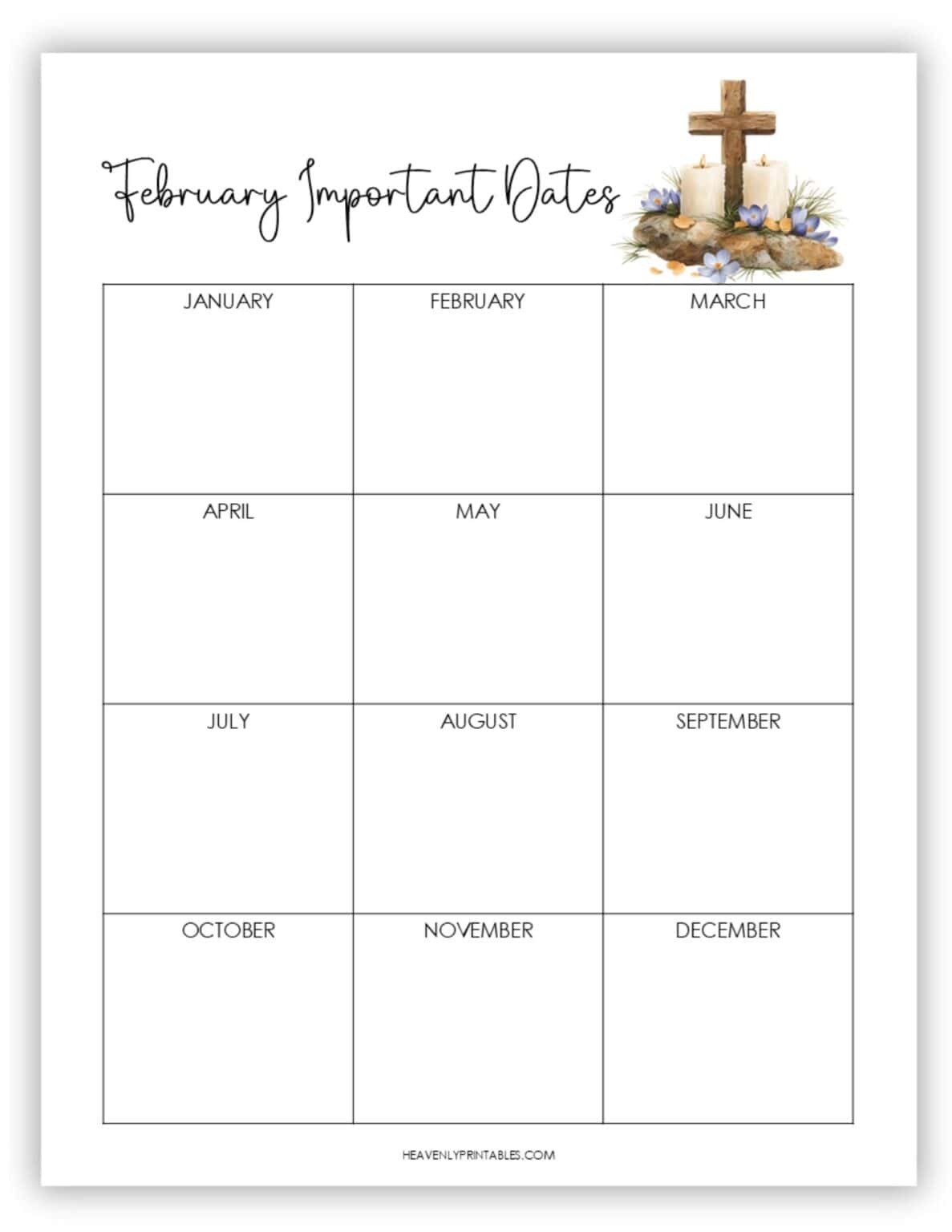 February Calendar Planner (Free PDF Printable) - Heavenly Printables