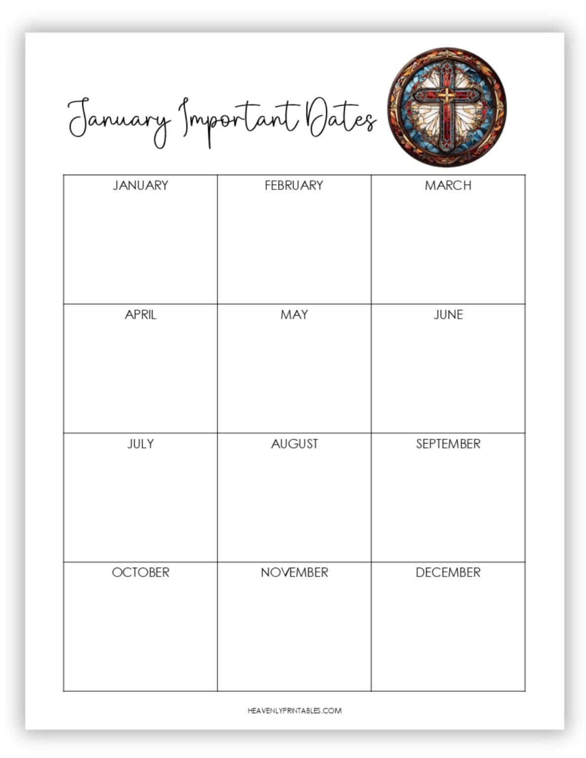January Calendar Planner (Free PDF Printable) - Heavenly Printables