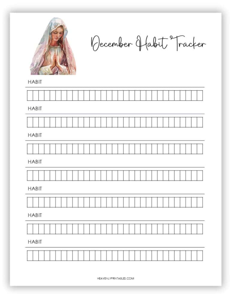 December Calendar Planner (Free PDF Printable) - Heavenly Printables