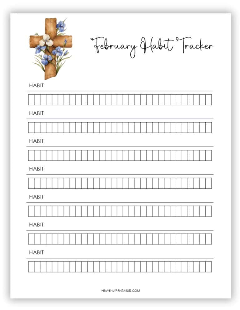 February Calendar Planner (Free PDF Printable) - Heavenly Printables