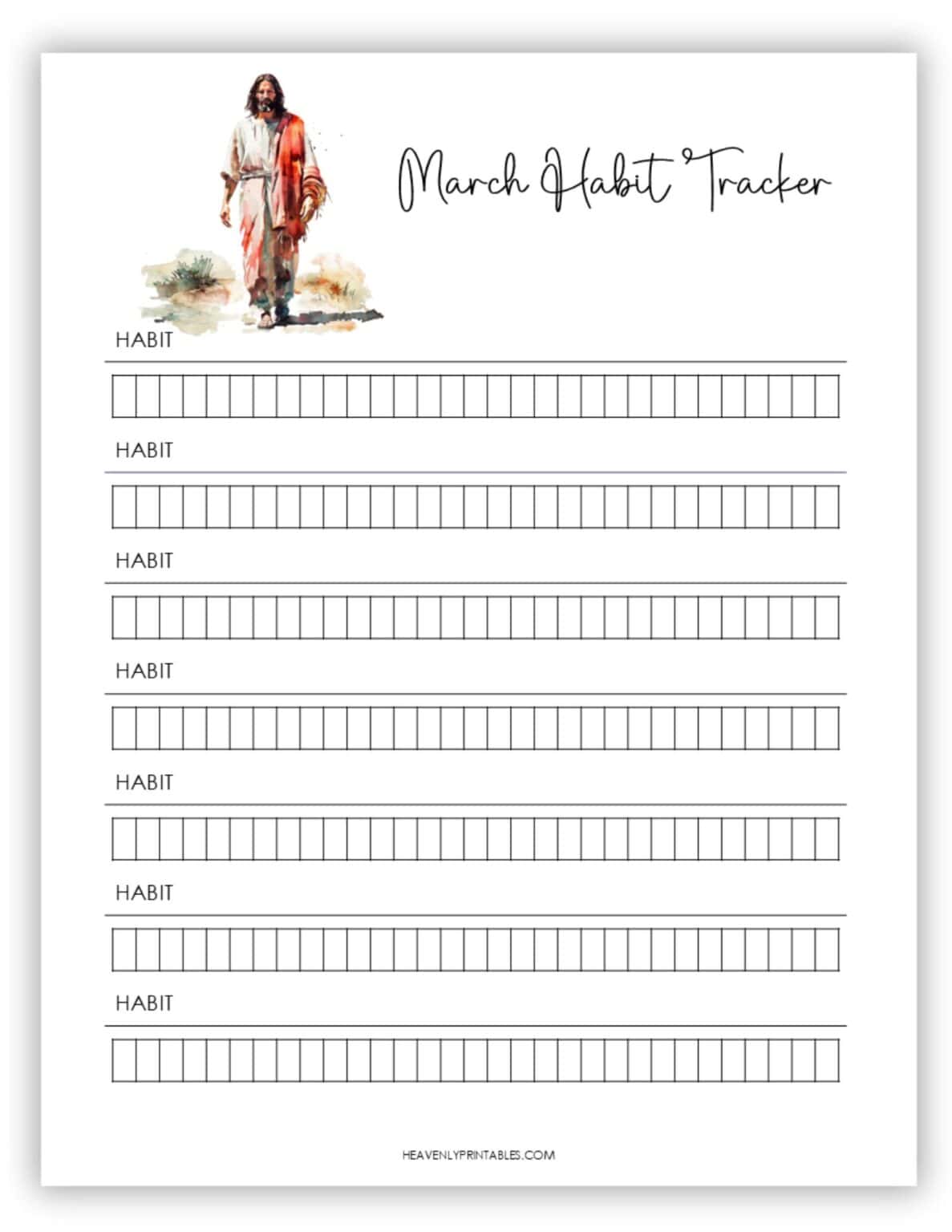 March Calendar Planner (Free PDF Printable) - Heavenly Printables