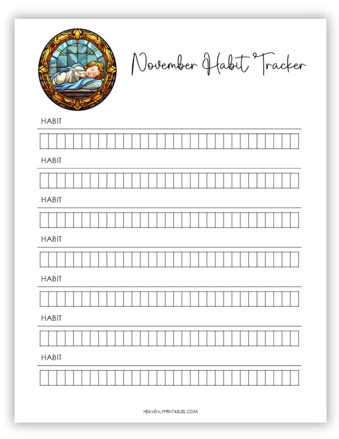 November Calendar Planner (Free PDF Printable) - Heavenly Printables