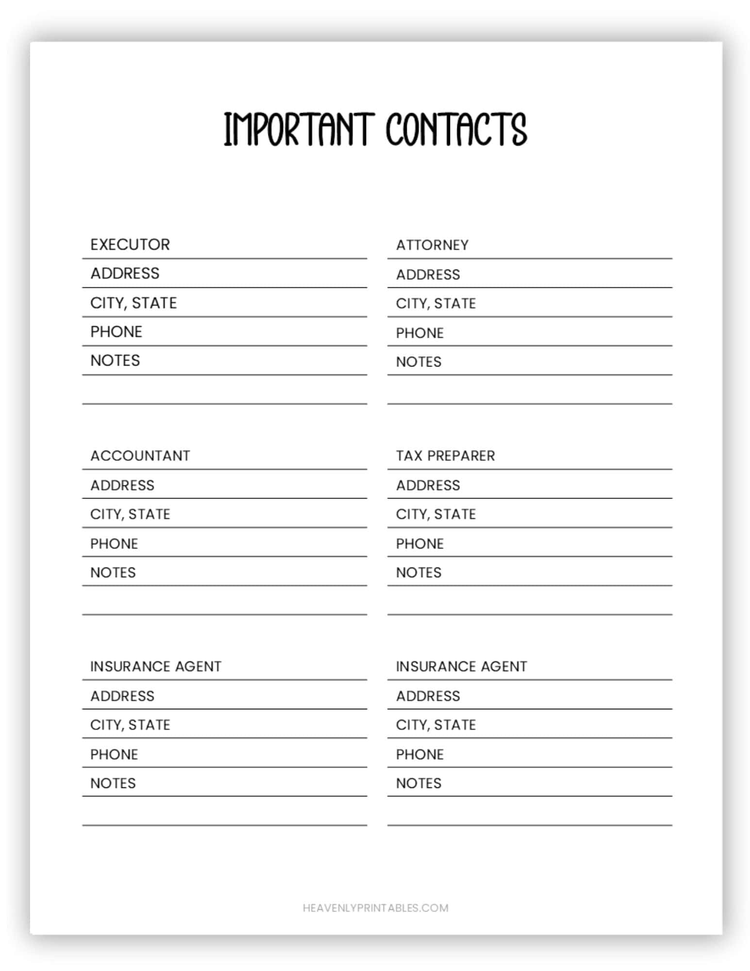 Final Wishes Planner (Free PDF Printable) - Heavenly Printables