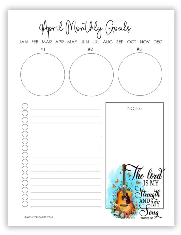 April Calendar Planner (Free PDF Printables) - Heavenly Printables