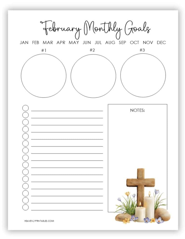 February Calendar Planner (Free PDF Printable) - Heavenly Printables