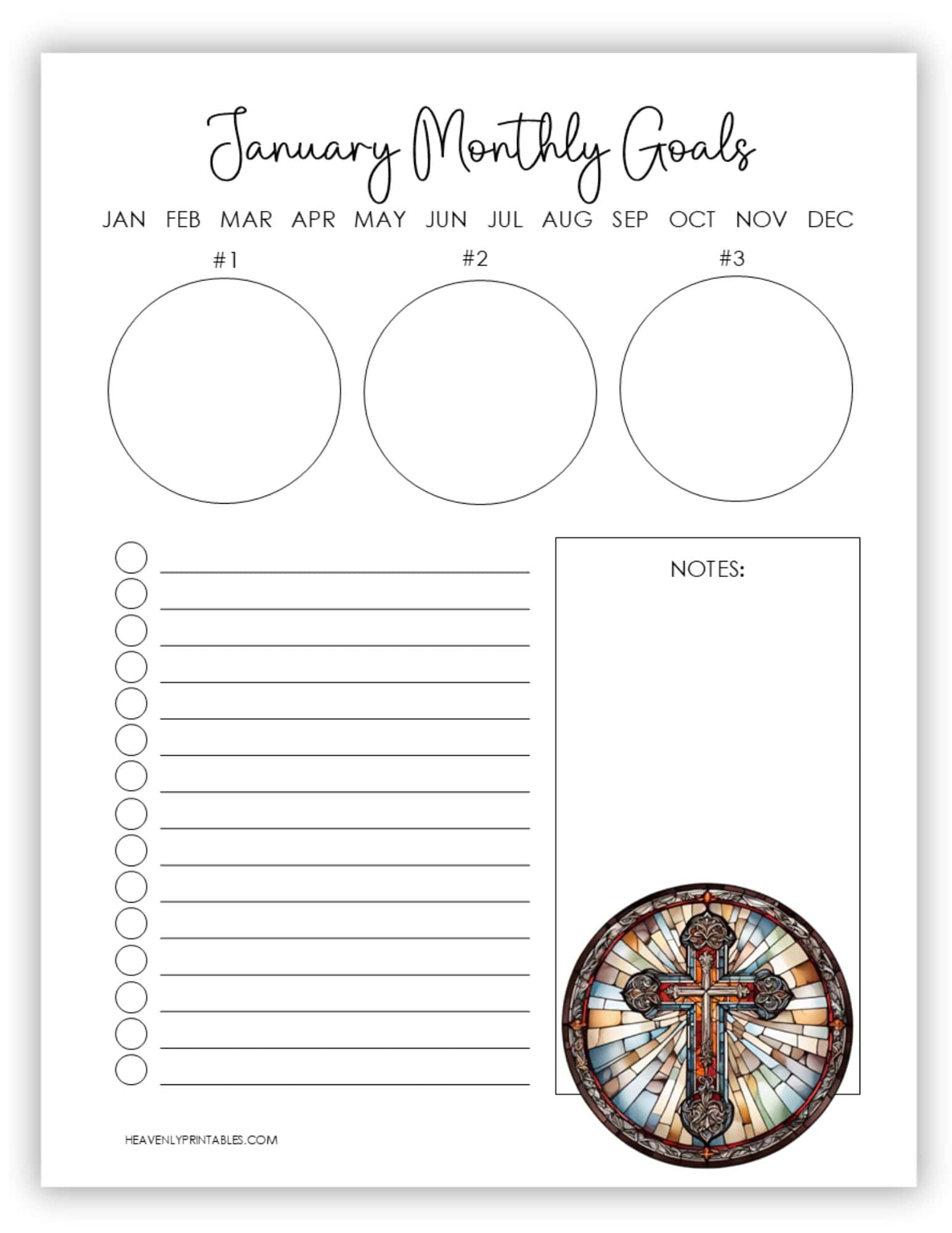 January Calendar Planner (Free PDF Printable) - Heavenly Printables