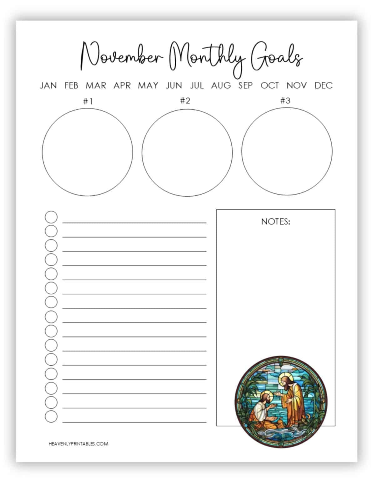 November Calendar Planner (Free PDF Printable) - Heavenly Printables